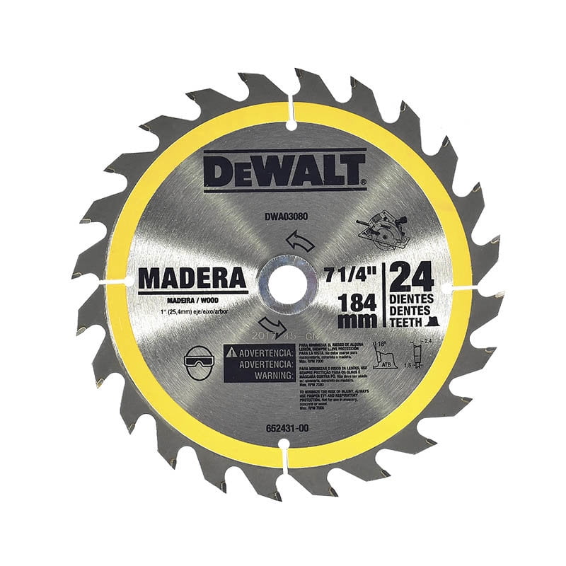Disco Sierra Circular 7-1/4 In 24 Dientes DeWalt DWA03080 | Bodega ...