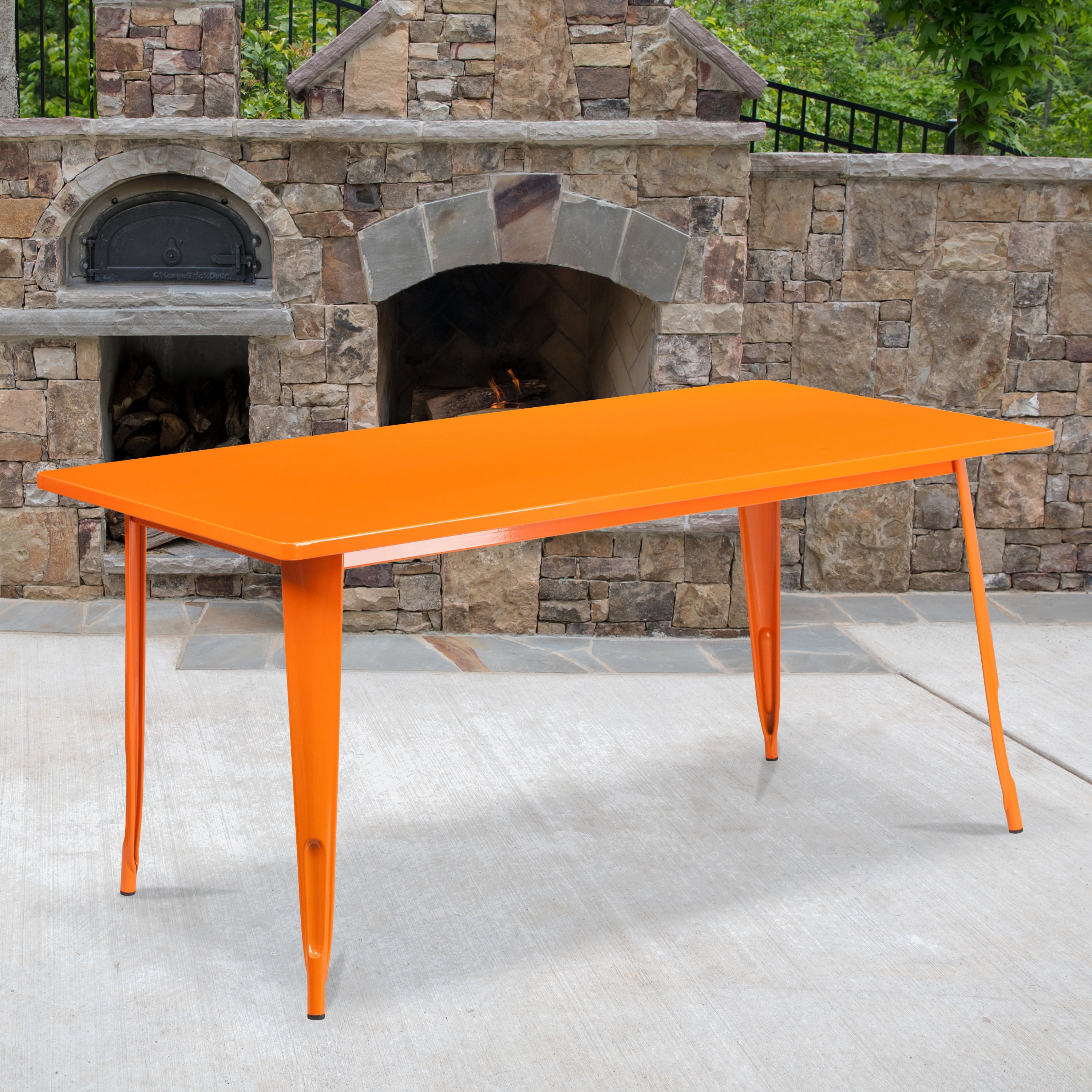 Flash Furniture Commercial Grade 31 5 X 63 Rectangular Orange Metal Flash Furniture Commercial Grade 31 5 X 63 Rectangular Orange Metal