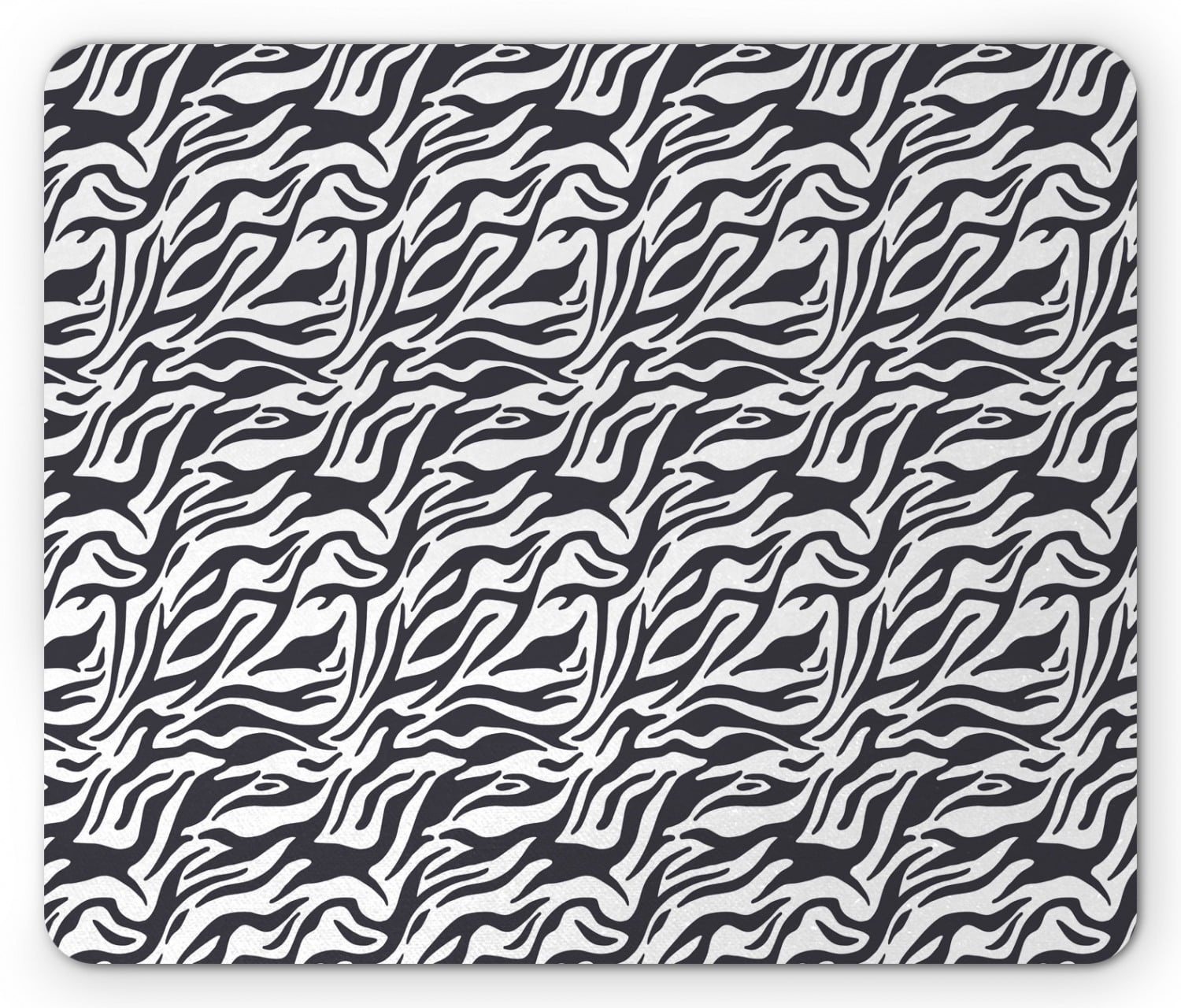 Safari Mouse Pad, Continuing Wavy Stripes in Greyscale Monochrome ...