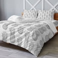 4 Piece Duvet Cover Set Queen, Seamless Grey Pineapple Soft Breathable ...
