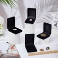 4Pcs Black Velvet Badge Display Box 2.2x2.64Inch Inner Diameter Lapel ...