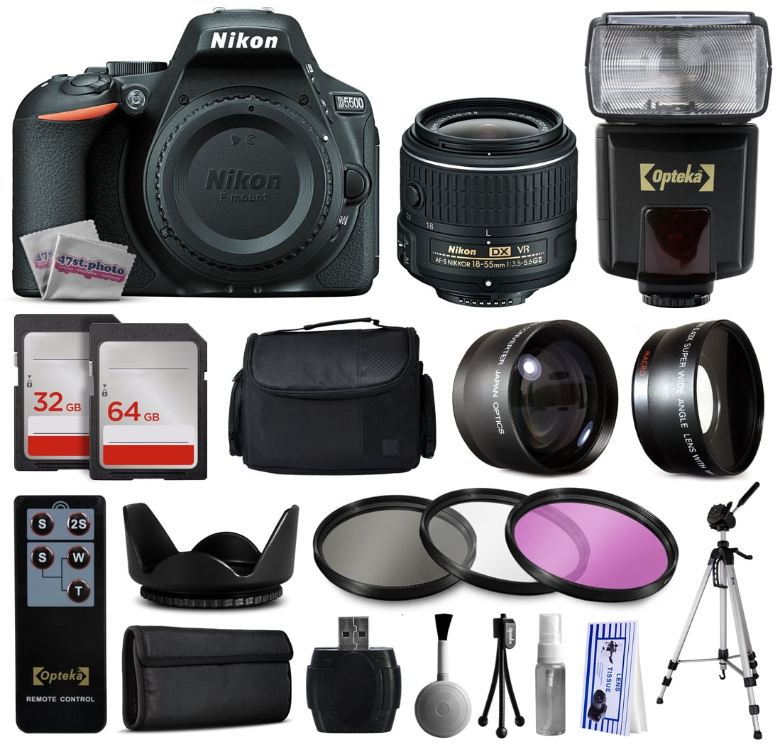 Nikon D5500 SLR Digital Camera with 18-55mm VR II Lens (1546) + Super i ...