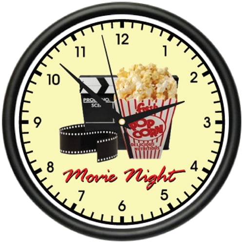 MOVIE NIGHT Wall Clock home theater theatre decor art - Walmart.com