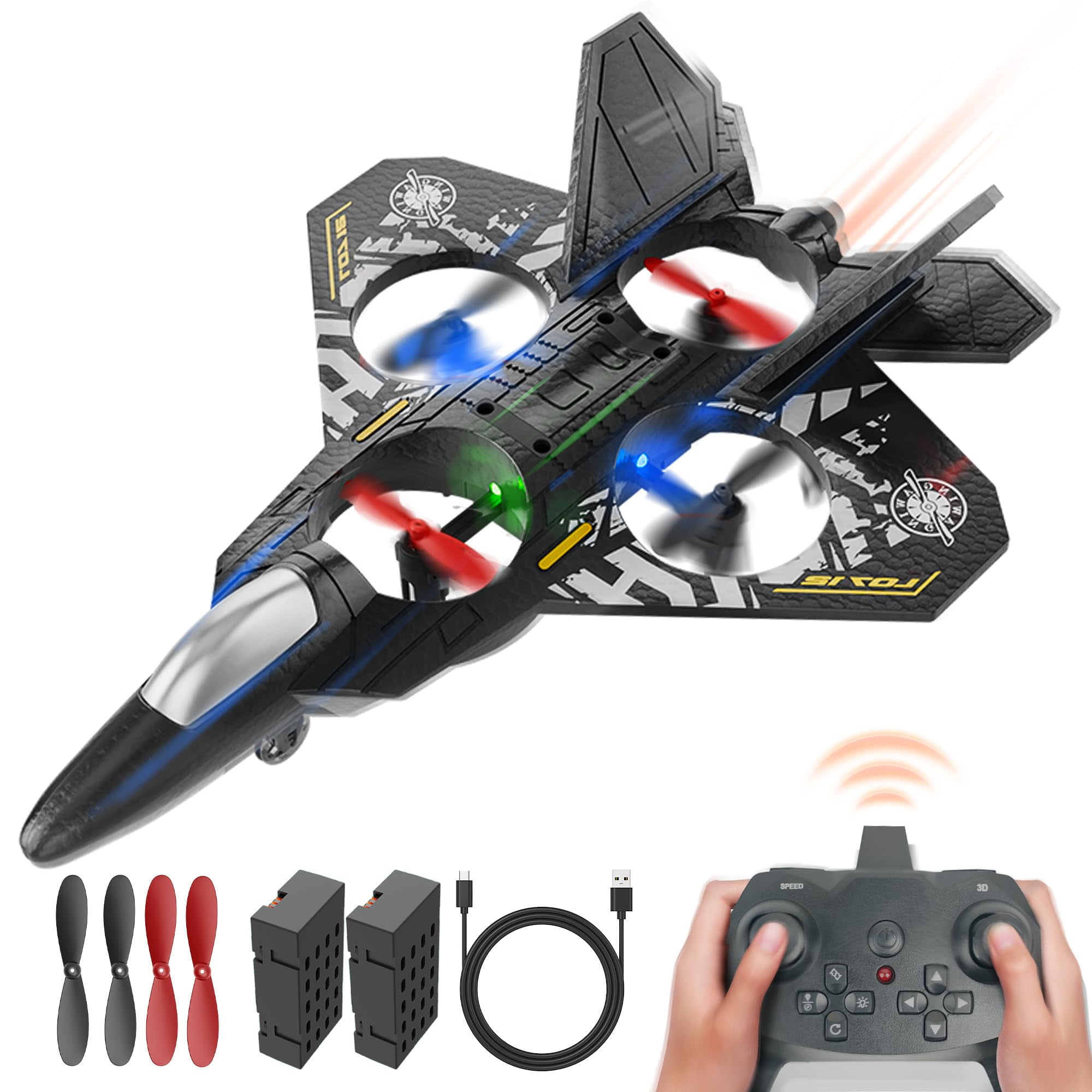 Avión a control remoto BEZGAR Jet Fighter con volteretas de 360 ...