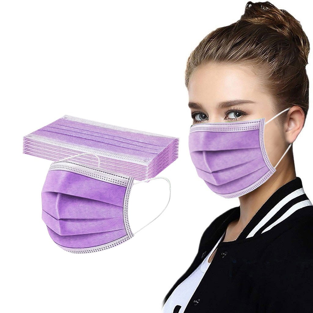 50 Pcs Face Masks in Dusty Colors, Soft Disposable Facial Mouth Cover ...