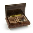 Contemporary 30 Note Wood Tone Music Box with an Arabesque Wood Inlay ...