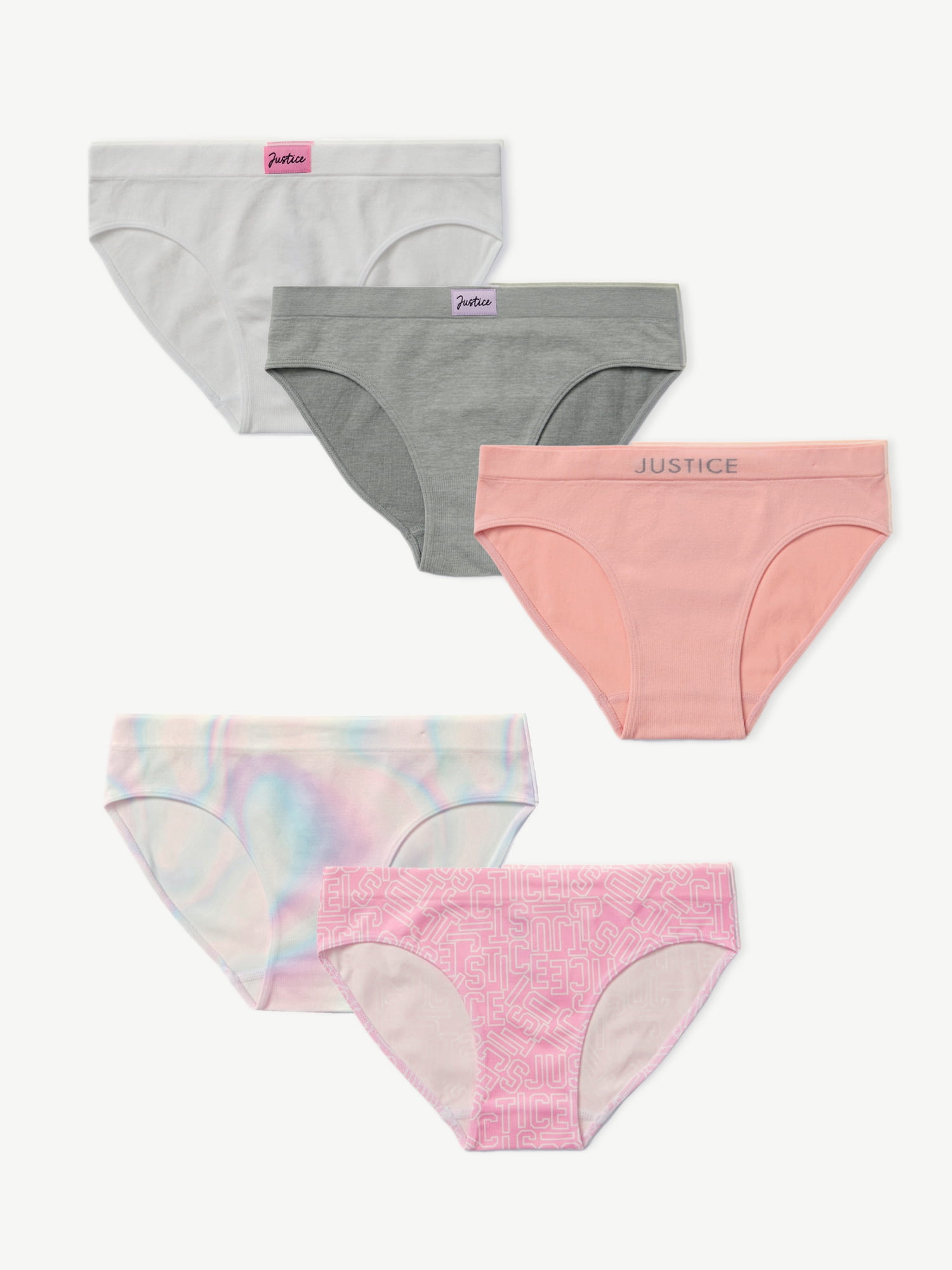Justice Girls Shades Collection Bikini Undies 5 Pack Sizes 6 16