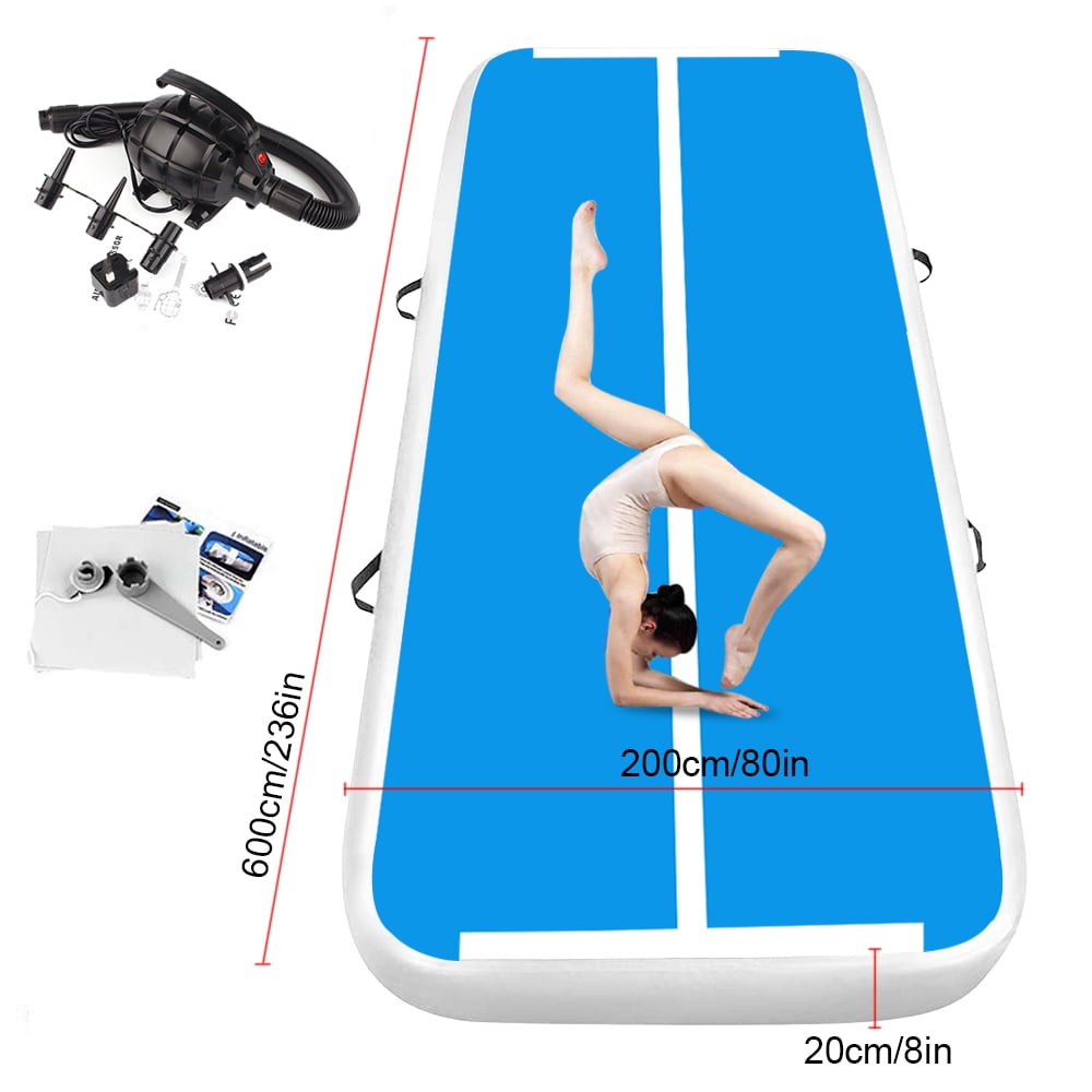 Fbsport 19.7ft*6.6ft*0.7ft/6m*2m*0.2m Blue Inflatable Gymnastics Mat ...