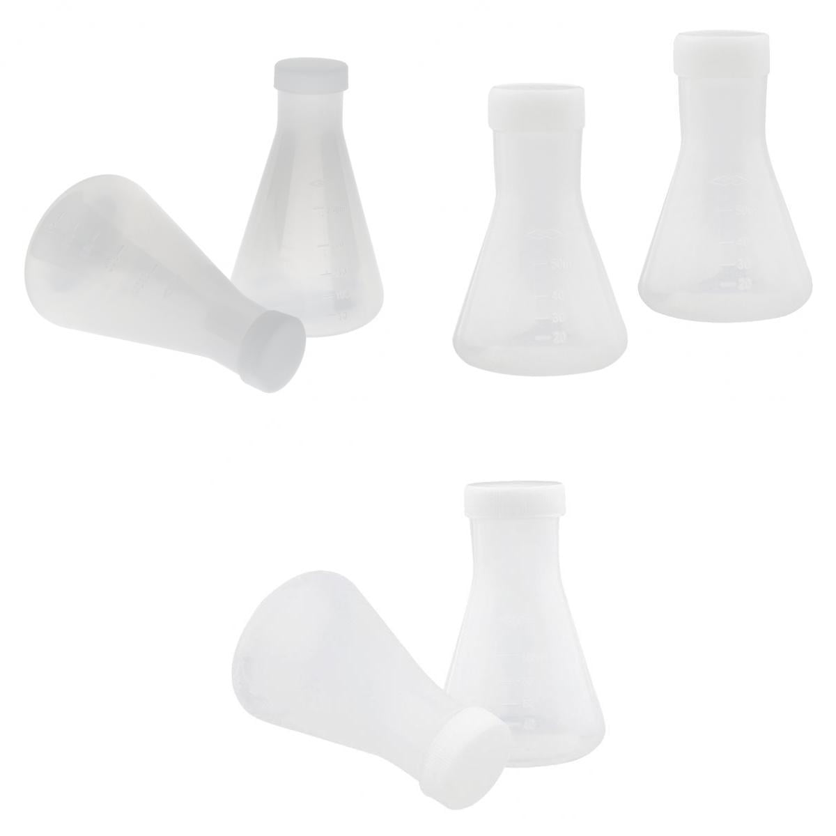Matraz de plástico de laboratorio de 6 piezas, matraz de 50 ml 250 ml ...