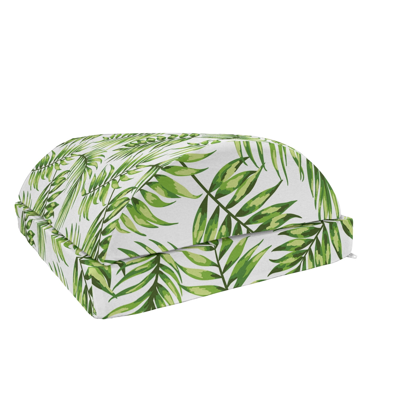 Palm Leaf Foot Rest, Exotic Pattern with Tropical Leaves in Watercolor ...