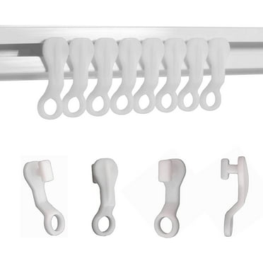 Traverse Rod Slides Curtain Replacement White Plastic Snap-in ...