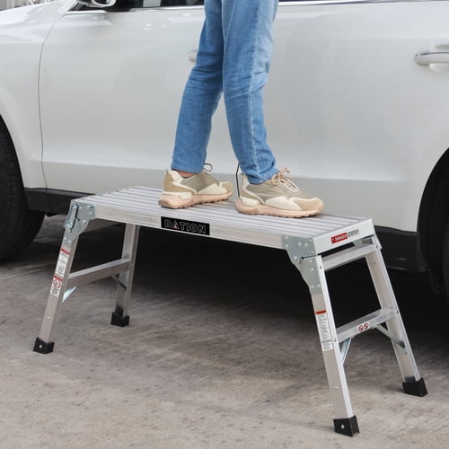 Step Ladder Aluminum Work Platform Ladder Drywall Bench Heavy Duty ...