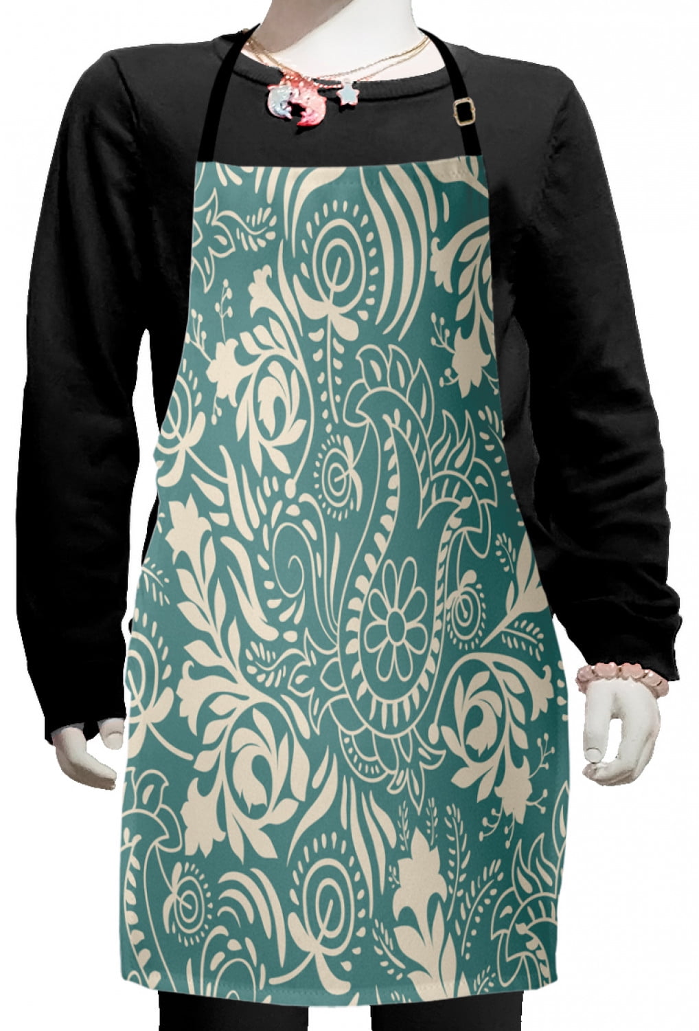 Floral Kids Apron, Marrakech Ornament with Abstract Paisley Style ...