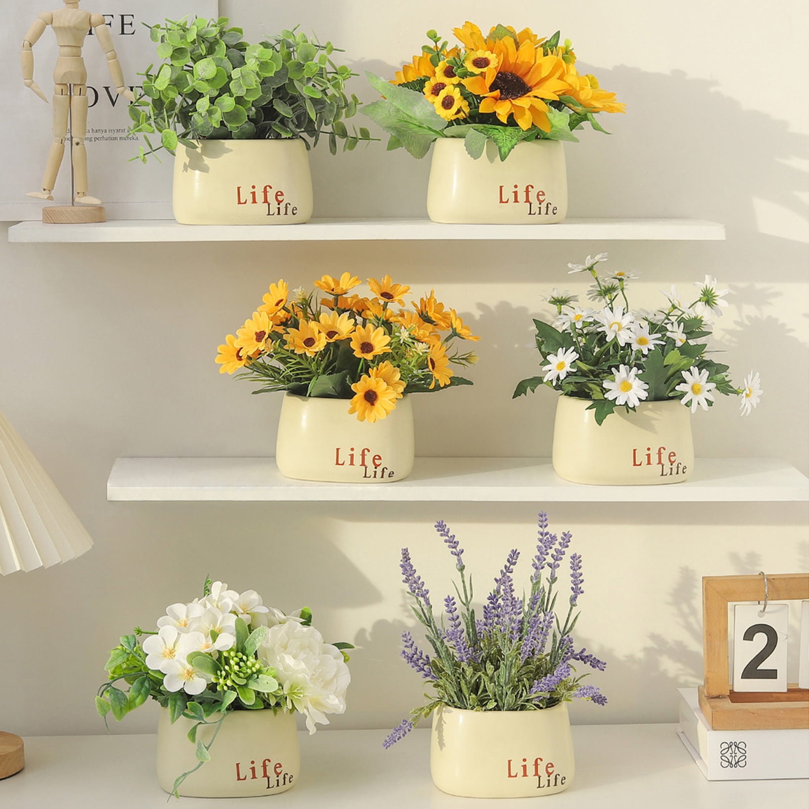 Hesroicy Rustic Sunflower Simulation Pot Realistic Non-Withered ...