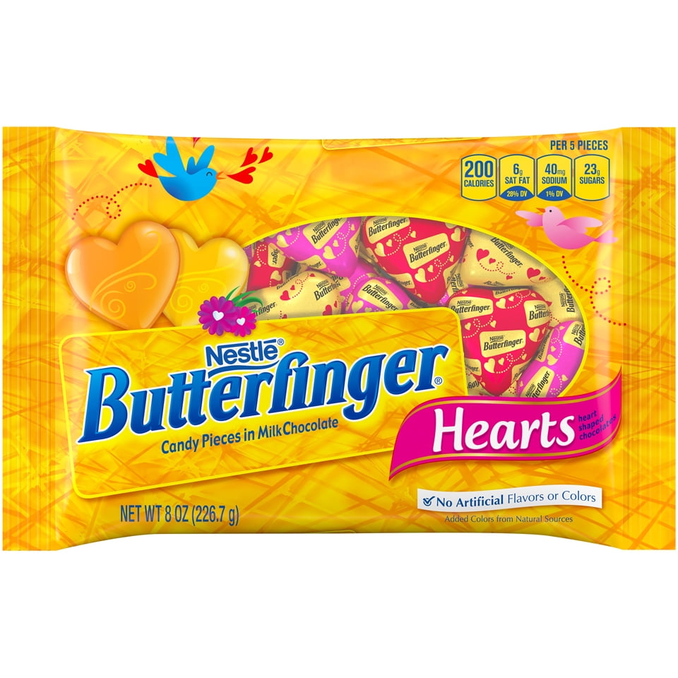 Butterfinger Chocolate, Valentines Hearts Candy, 8oz Bag - Walmart.com ...