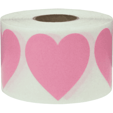 Pink Heart Stickers, 1.5 Inches in Size, 500 Labels on a Roll - Walmart.com