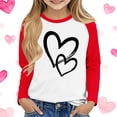 Agkizg Girls Heart Print Long Sleeve Tee, Round Neck Casual Pullover ...