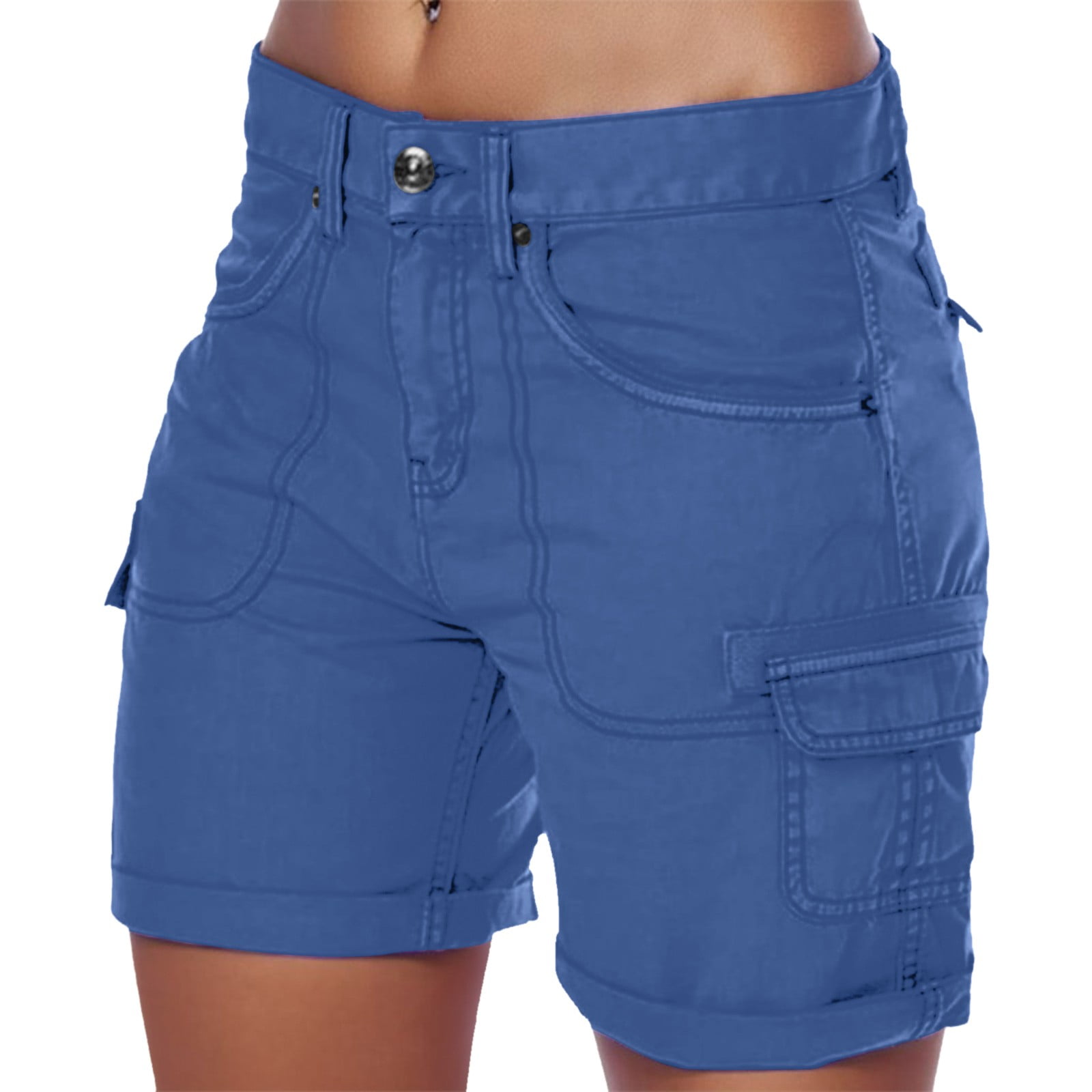 PMUYBHF Womens Shorts 7 Inch Inseam Dressy Women's Loose Solid Color ...