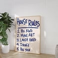 Affixzi House Rules Art Print, Trendy Home Decor, Unframed Canvas ...
