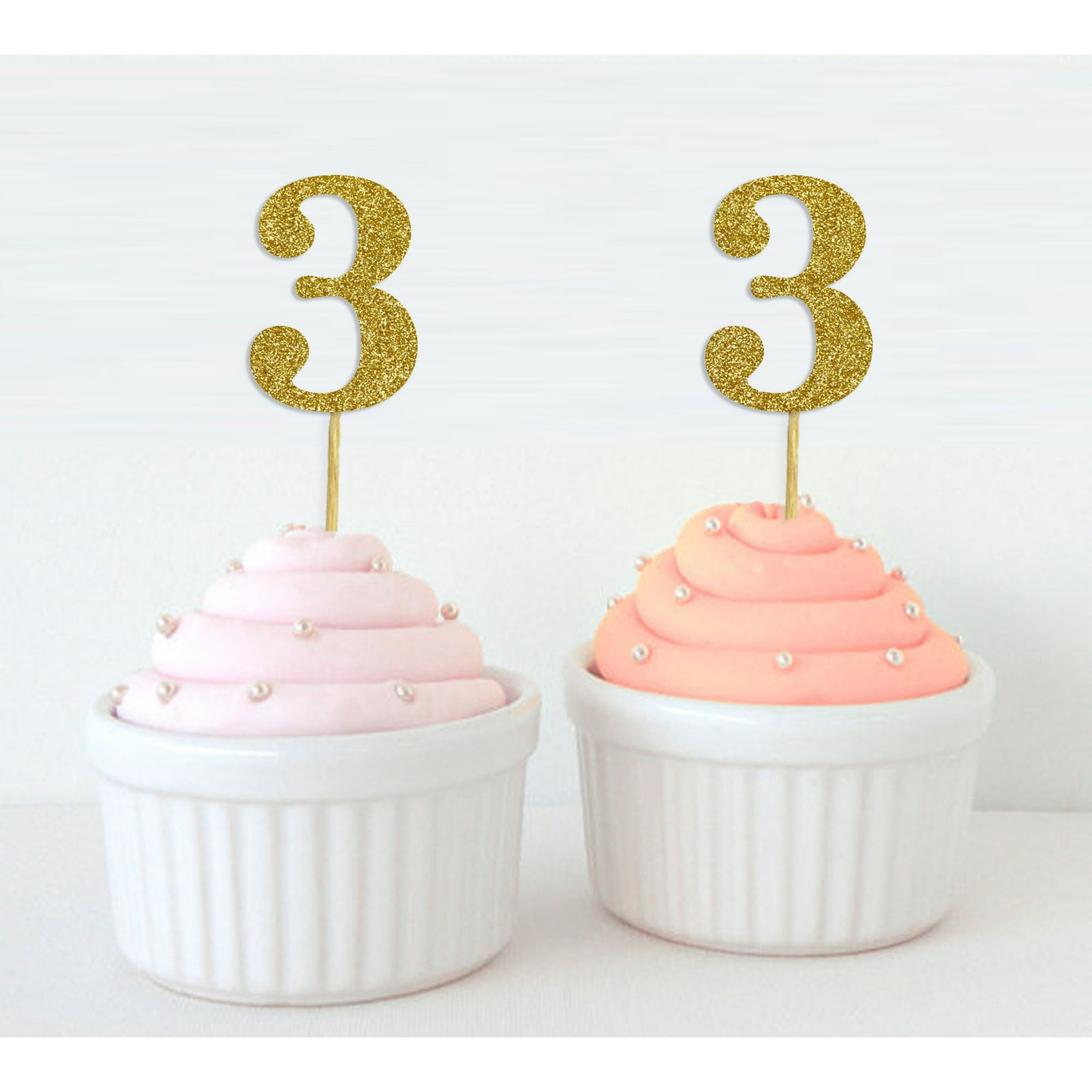 Click here for Darling Souvenir Number 3 Birthday Cupcake Toppers... prices