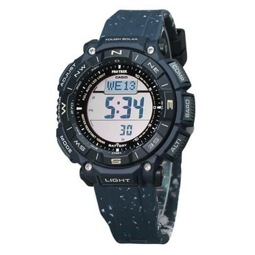Casio Pro Trek Digital Green Bio Based Resin Strap Tough Solar PRG-340-3 100M Men's Watch ...