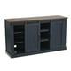 FESTIVO 54 in. Navy Blue Sliding Doors TV Stand Console Entertainment ...