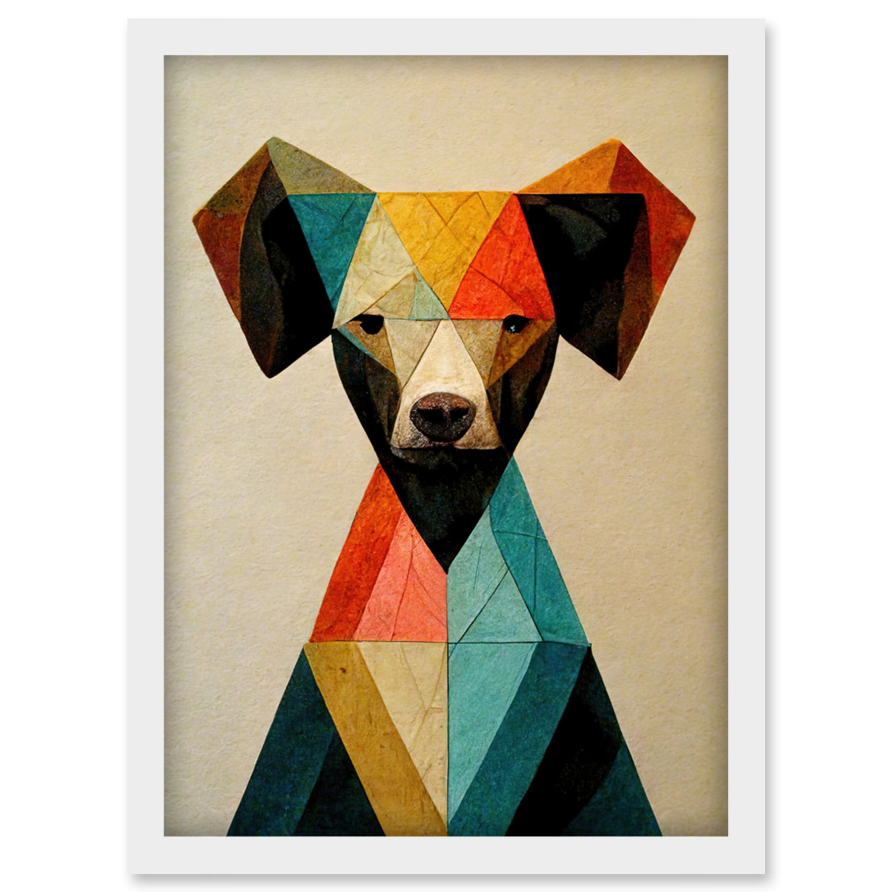 Geometric Cute Fun Chihuahua Dog Artwork Framed Wall Art Print A4 ...