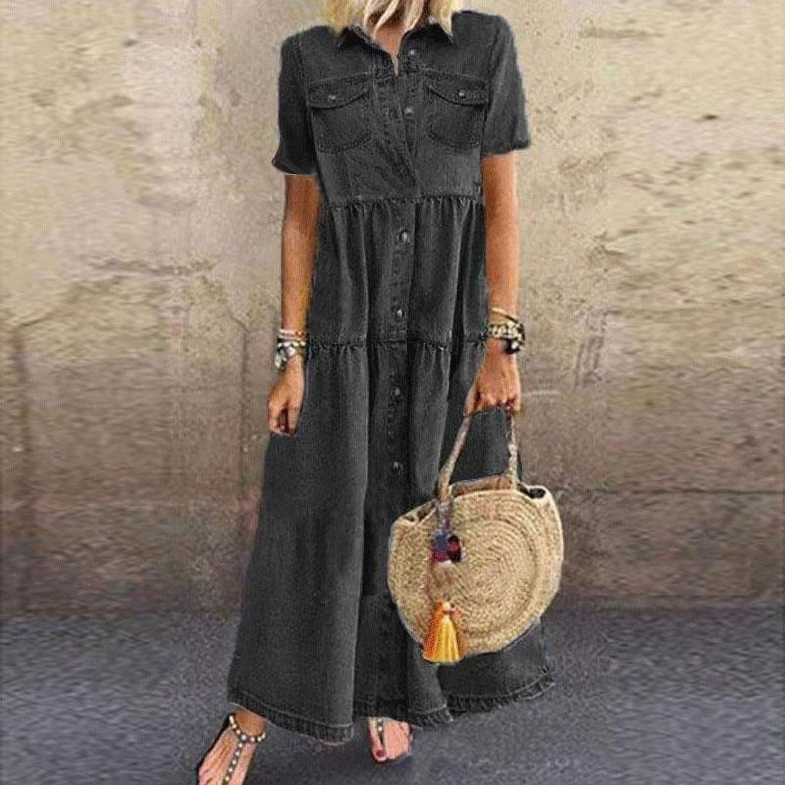 Click here for Amerteer Plus Size Long Maxi Shirt Dress For Women... prices