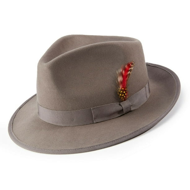Montique Grey Color Varifelt 2 1/3" Inch Wide Brim Wool Felt Hat H-72 ...