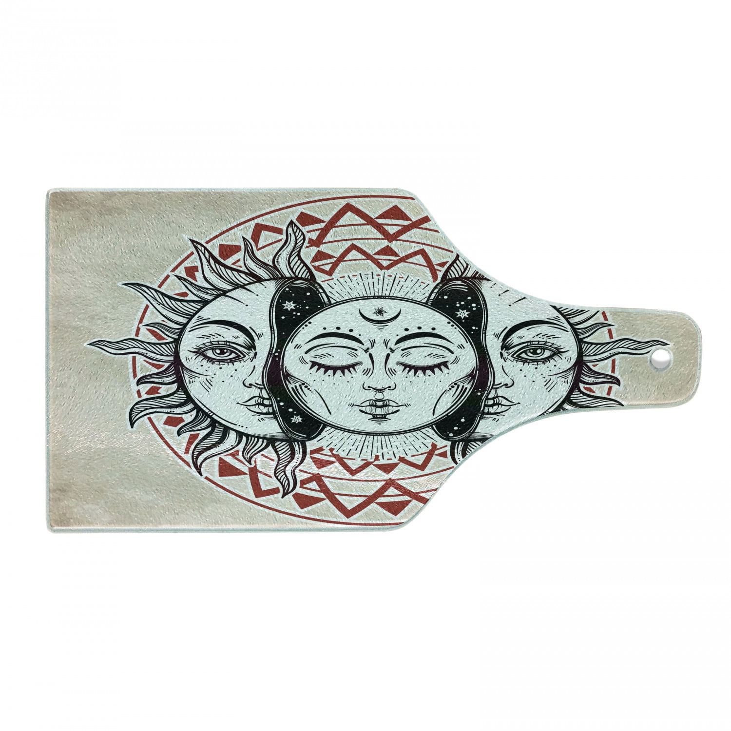 Moon Cutting Board, Oriental Elements with Abstract Style Heavenly ...