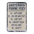 Metal Bartender Phone Fees Tin Sign Funny Tiki Bar/Pub/Tavern Signs ...