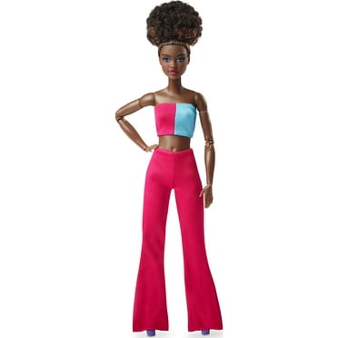 Barbie Looks Fashion Doll with Movable & Poseable Body, Sleek Black ...