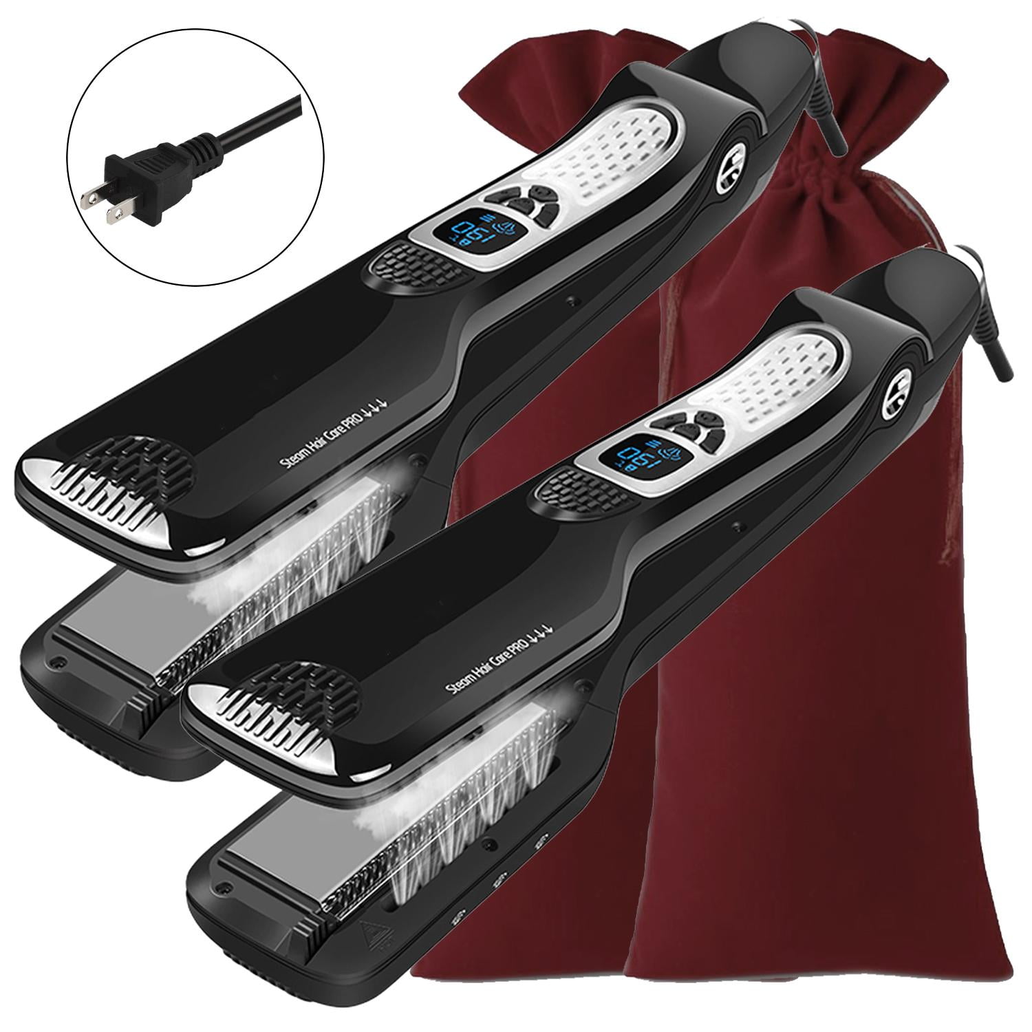 Alaciadoras de Cabello Profesional High Monaco TitaniumSteamBlack 2Pzas ...