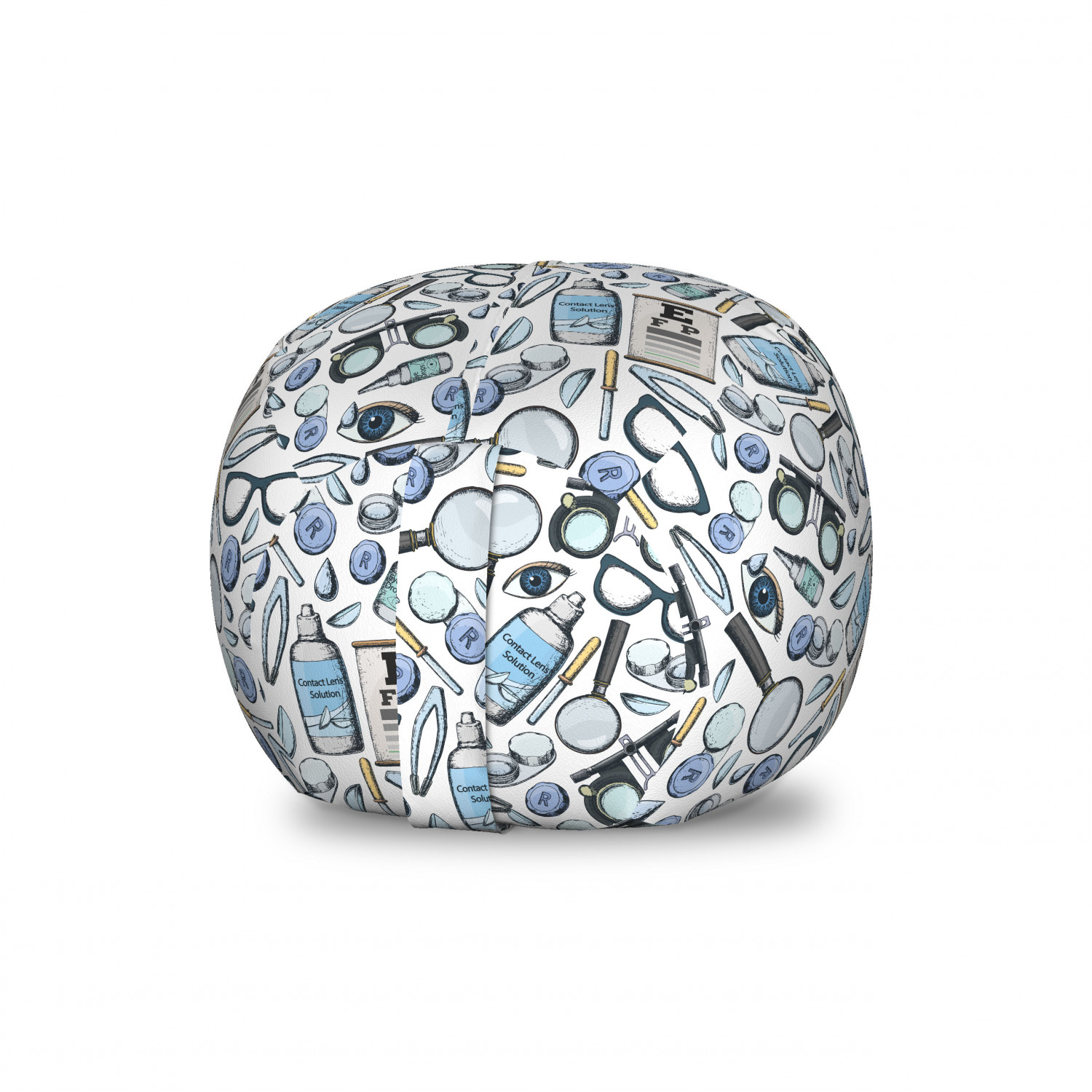 Eye Chart Storage Toy Bag Chair, Scattered Optometry Themed Accessories ...