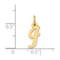 14k Yellow Gold Script Initial J Pendant for Women, Polished Cursive ...