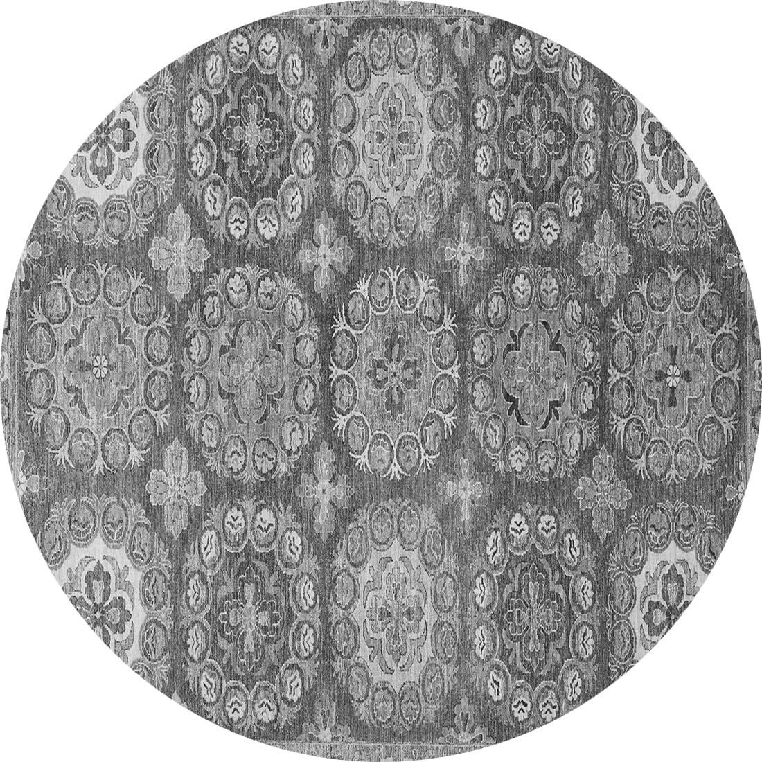 Ahgly Company Indoor Round Abstract Gray Modern Area Rugs, 6' Round ...