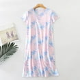 Nightgowns for Women Plus Size Cartoon Knitted Cotton Short Sleeve ...