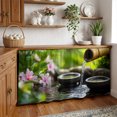 Cabinet Curtains 28"W x 51"L, Flowing Water Zen Stones Sink Skirt for ...