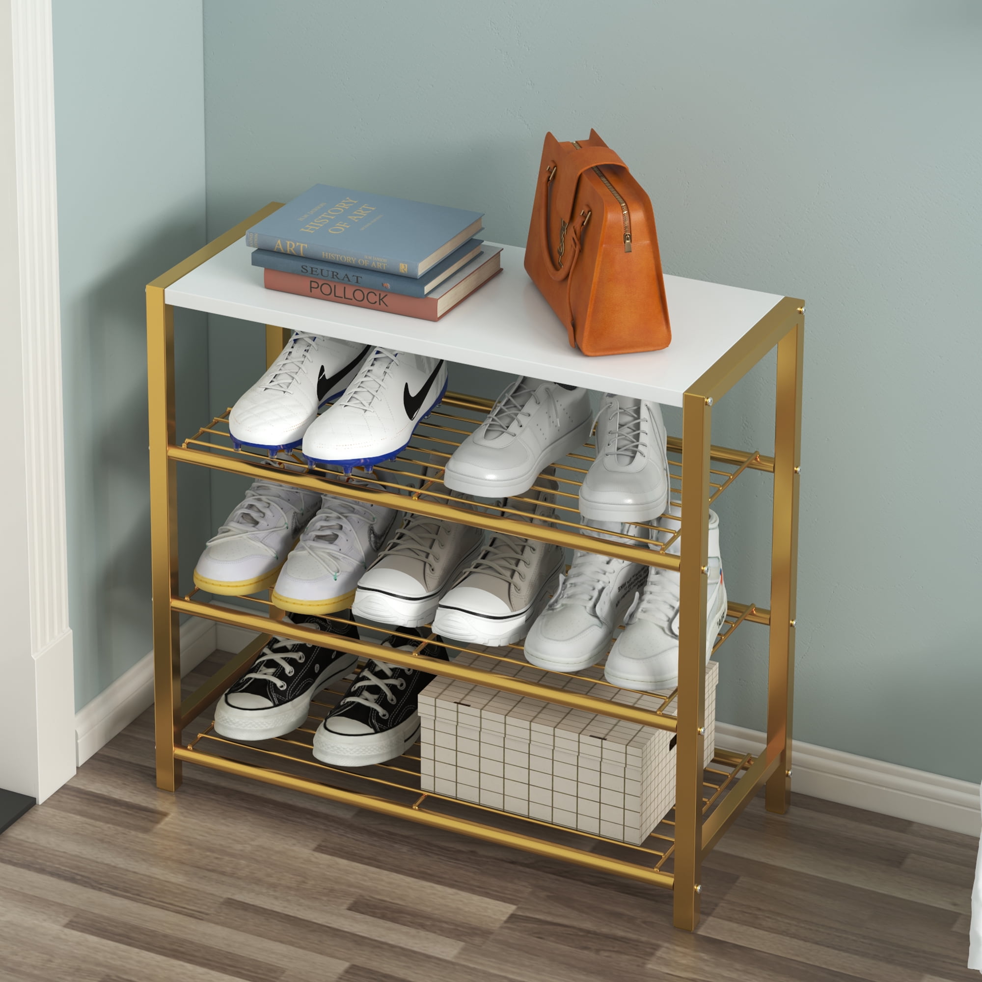 Yusong Shoe Rack, 4 Tier Shoe Organizer Storage for Closet Entryway ...