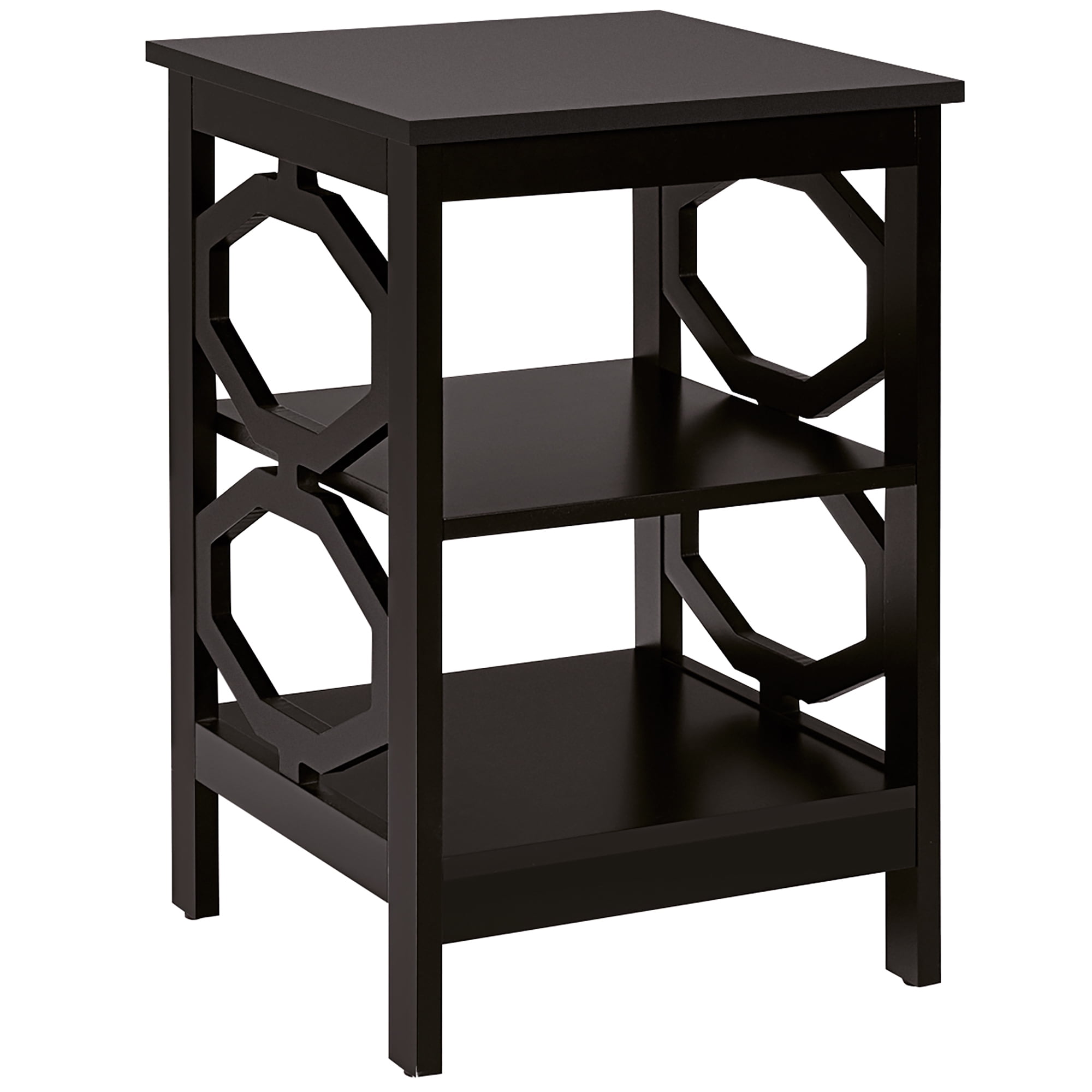 Costway 3-tier Nightstand Sofa Side End Accent Table Storage Display ...