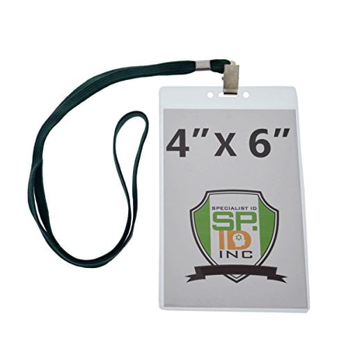 4X6 Inch Extra Large Badge & Credential Holders (Pack of 10) with ...