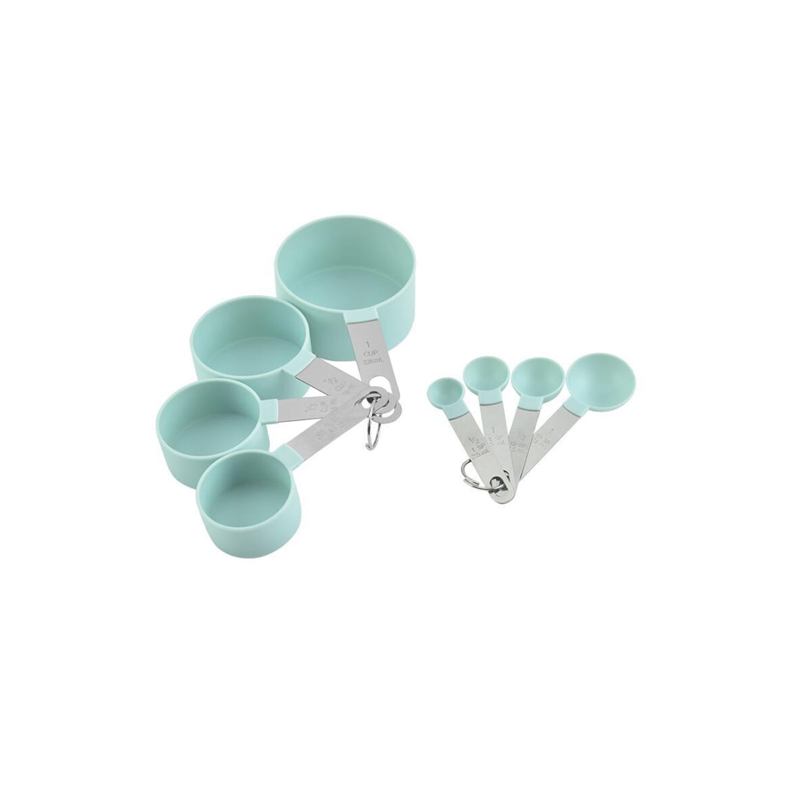 Famyfamy Kitchen Utensils Set Stainless Steel Handle Nesting Measure ...