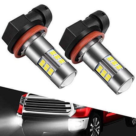 SEALIGHT H11/H8/H16 LED Fog Light Bulbs, 6000K Xenon White, 27 SMD Chips, 360-degree ...