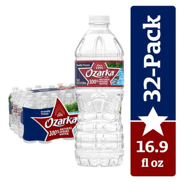 Ozarka 100% Natural Spring Water, 16.9 Fl Oz, 32 Count Bottles ...