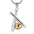 HZMAN Baseball and Baseball Bat Cross Sports Stainless Steel Pendant ...