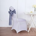 BalsaCircle 5 Gingham Checkered Polyester Chair Sashes Navy Blue White ...