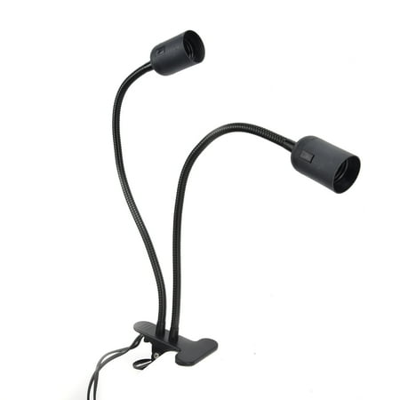 Table Lamp Holder E27/E26 Black Double Headed Adjustable Swing Arm Long ...