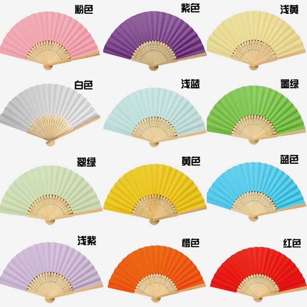 HiMiss Colorful Paper Fan Handheld Foldable Children Painting Fan ...