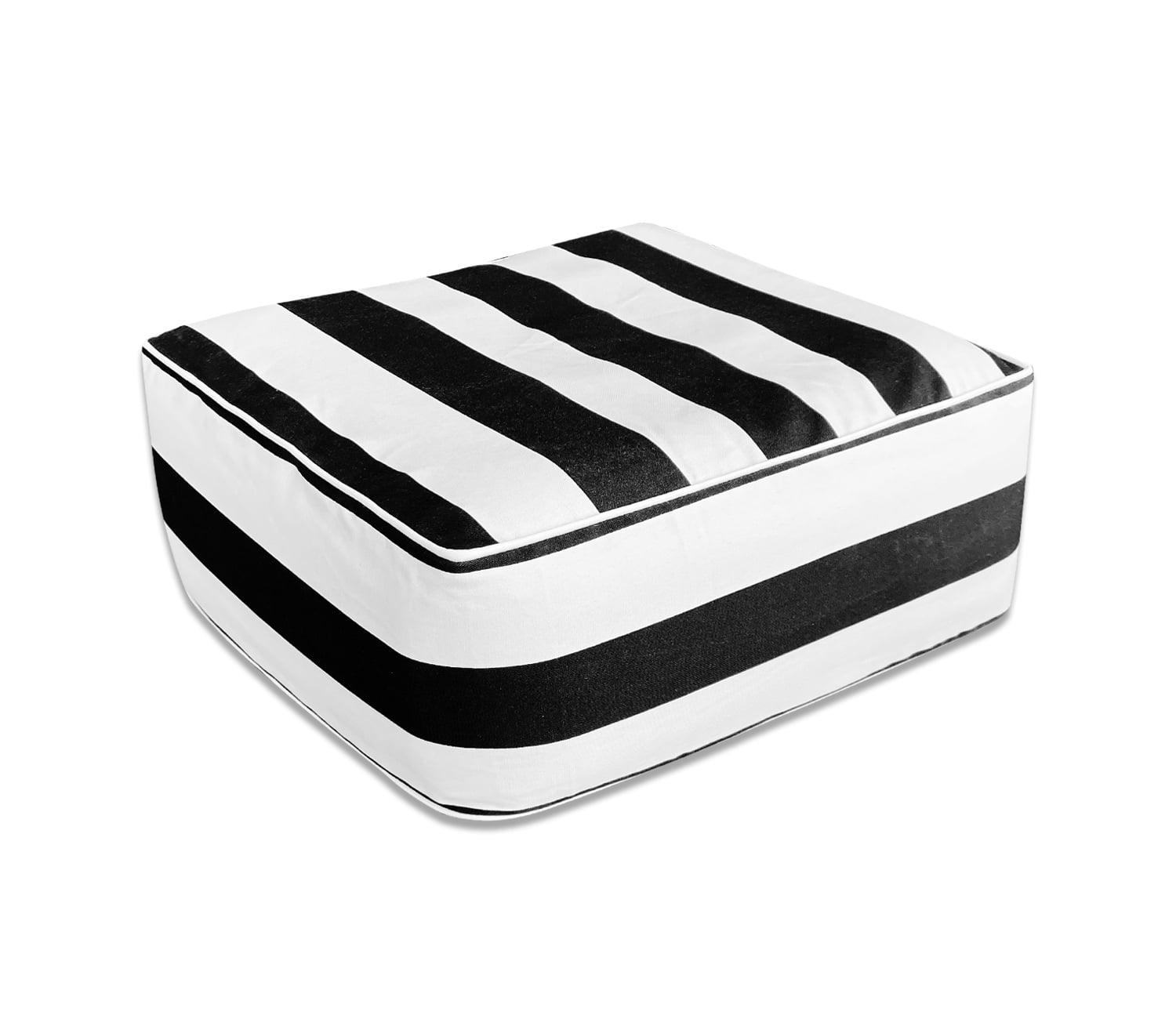 FBTS Prime Inflatable Footstool Ottoman Black Stripe Square 23x9 Inch ...