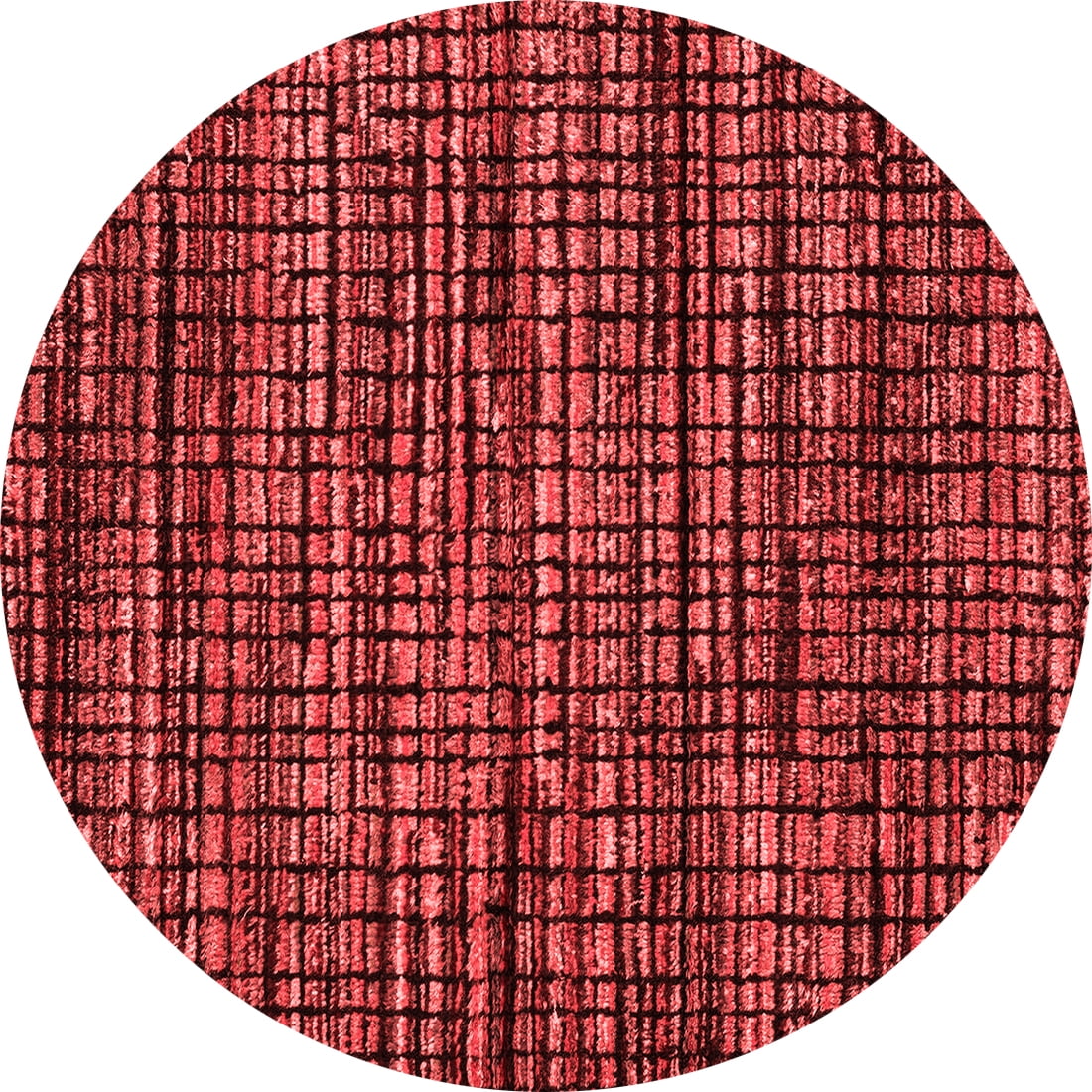 Ahgly Company Indoor Round Abstract Red Modern Area Rugs, 7' Round ...